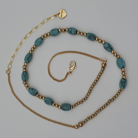 Nakamol | Jewelry | Nakamol Turquoise Gold Colored Beads Necklace ...